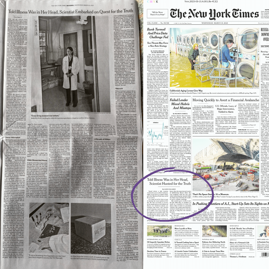 Dr. Fejzo Makes the Cover of The New York Times - HER Foundation